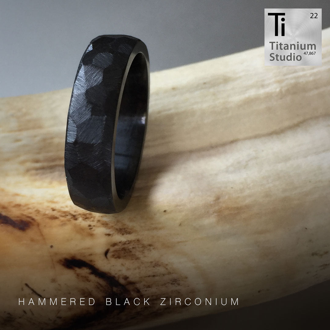 Hammered Zirconium Ring – Titanium Studios Pty Ltd