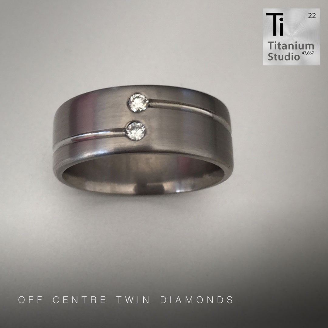 Off Centre Diamond Set Ring – Titanium Studios Pty Ltd